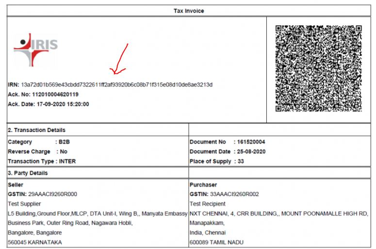 IRN Invoice Reference Number E invoicing Under GST